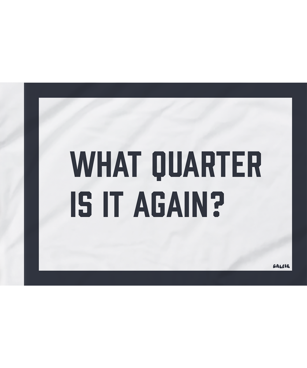 "What Quarter Is It Again?" Flag | Galfie